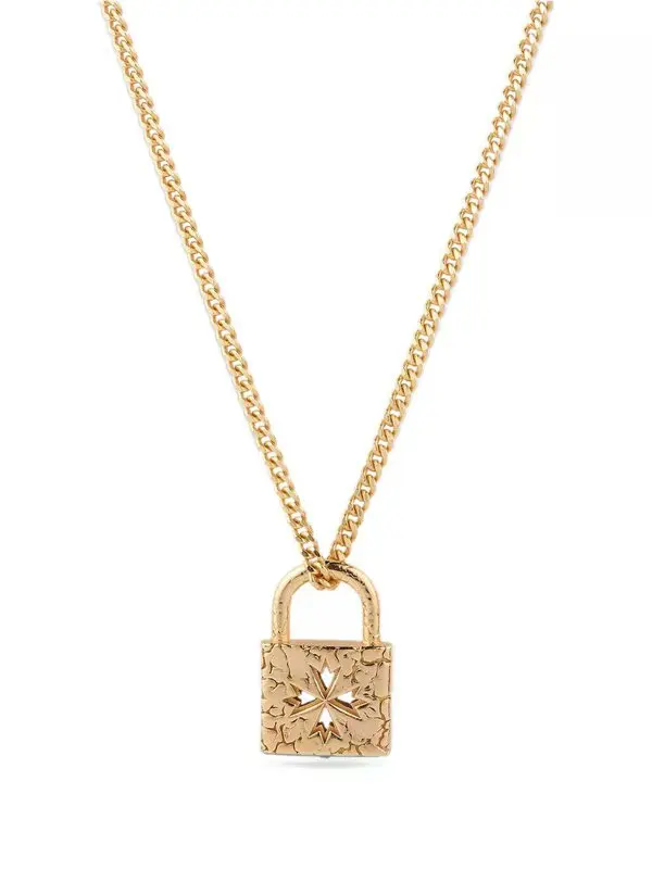 Emanuele Bicocchi Hammered Logo-pendant Necklace