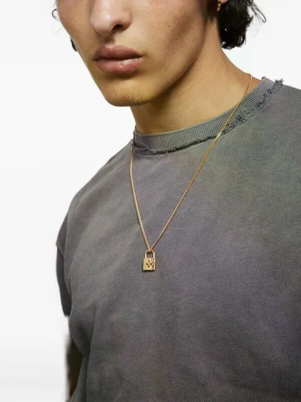 Emanuele Bicocchi Hammered Logo-pendant Necklace