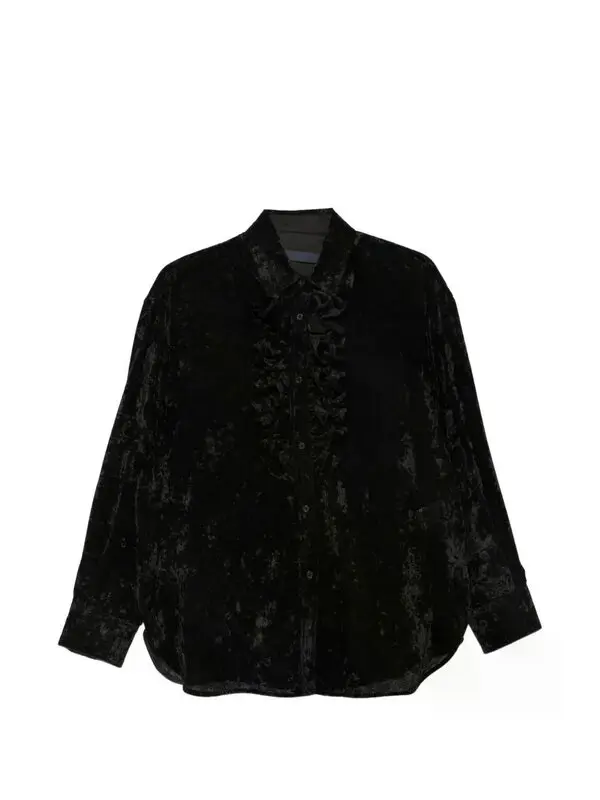 JUUN.J Ruffled Velvet-effect Shirt