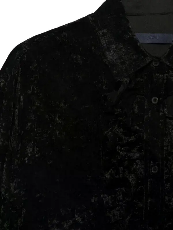 JUUN.J Ruffled Velvet-effect Shirt