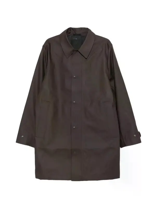 Rains Nara Hooded Press-stud Raincoat - Brown