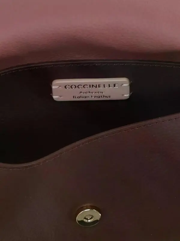 COCCINELLE Grained Leather Logo-plaque Shoulder Bag
