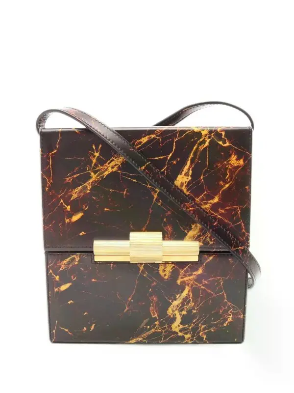 Bottega Veneta 2010s Daisy Marble-print Shoulder Bag - Brown