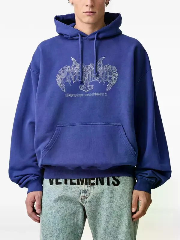 Vetements Anithate Graphic-print Distressed Hoodie
