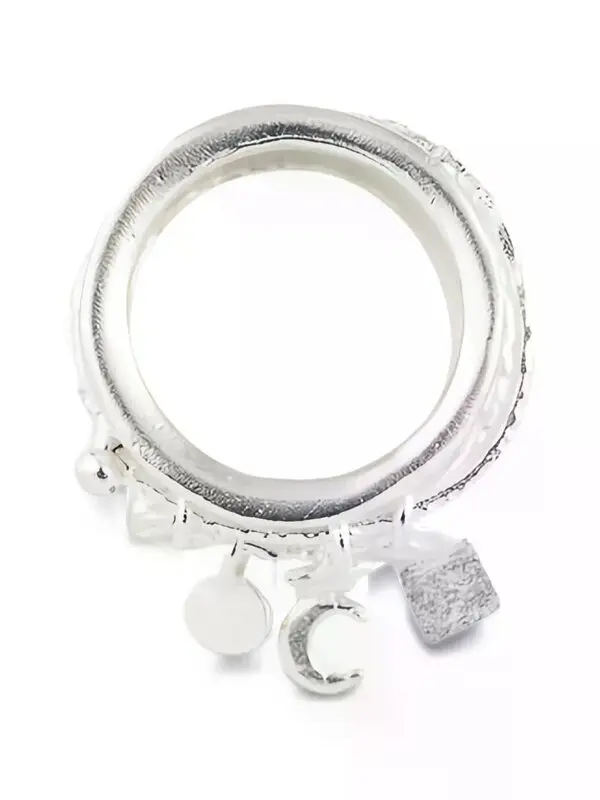 POISONED HEARTS Hammered-effect Charm Ring