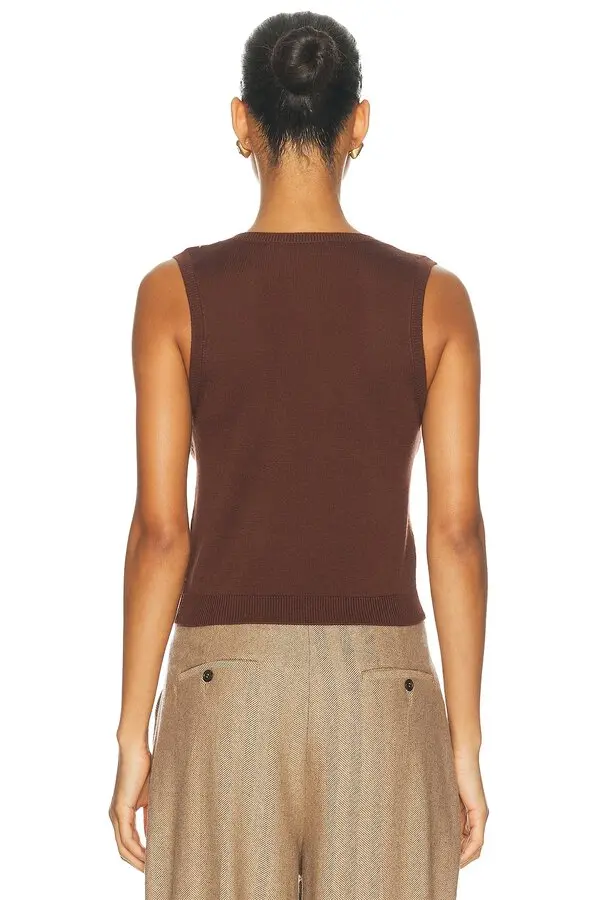Ronny Kobo Gabriel Knit Vest In Brown - Palm Combo