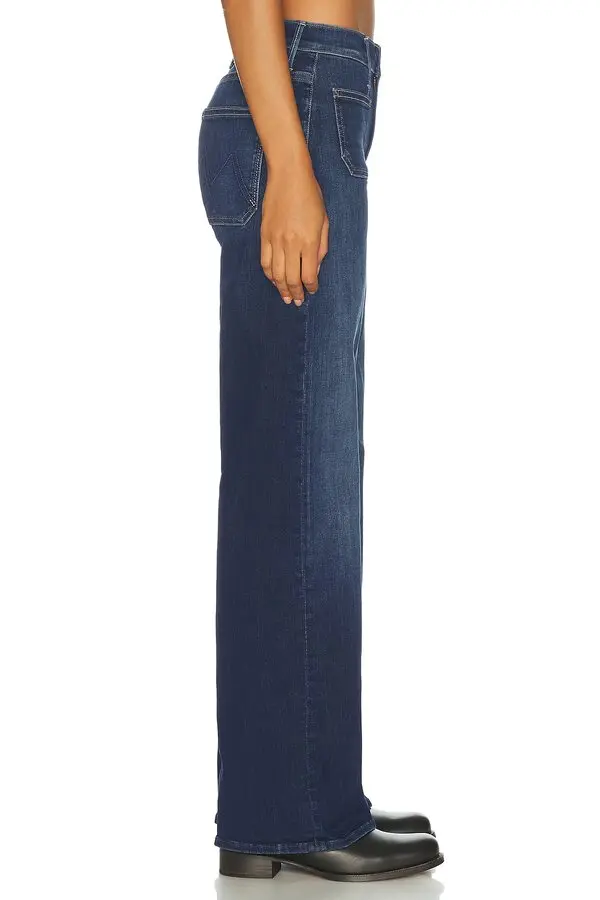 MOTHER The Patch Pocket Mid Rise Maven Sneak Jeans In Blue