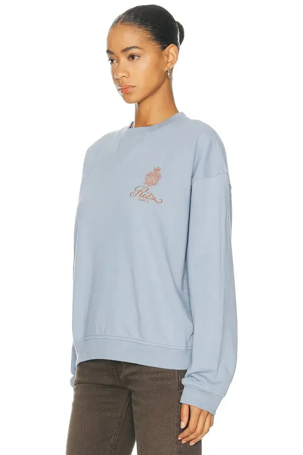 FRAME The Ritz Sweatshirt In Baby Blue - Light Blue