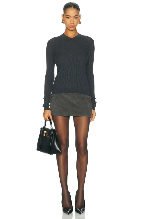 LISA YANG Marguerite Sweater In Charcoal
