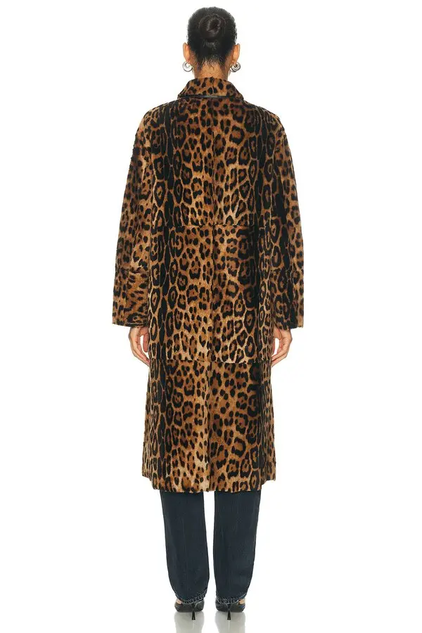 NILI LOTAN Davelle Shearling Coat In Brown