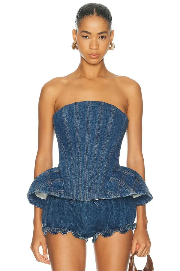 AKNVAS Emmi Corset Denim Top