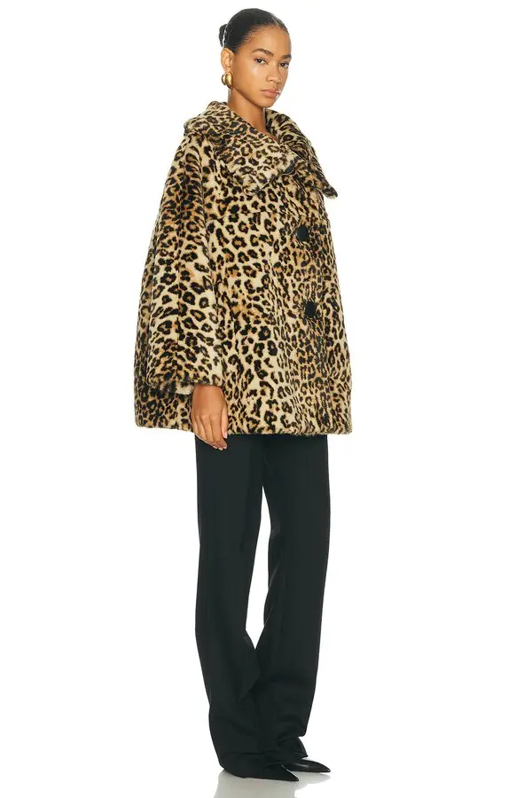 Givenchy High Collar Short Coat In Beige