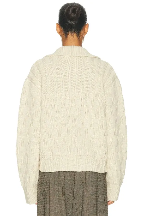 Dries Van Noten Terino Cardigan In Cream - Ecru
