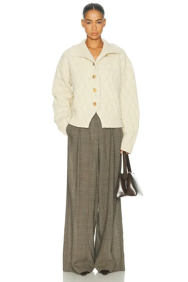 Dries Van Noten Terino Cardigan In Cream - Ecru