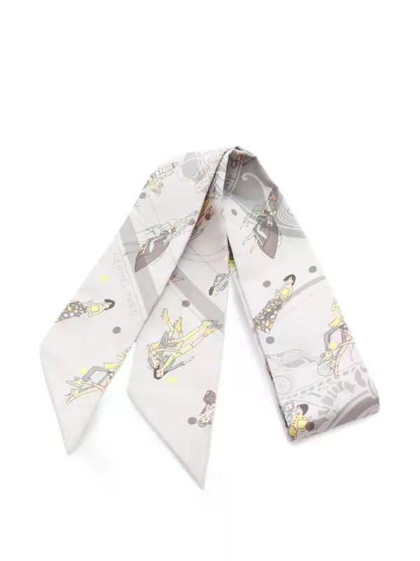Hermès 2020s Ex-libris Les Parisiennes Scarf - Grey