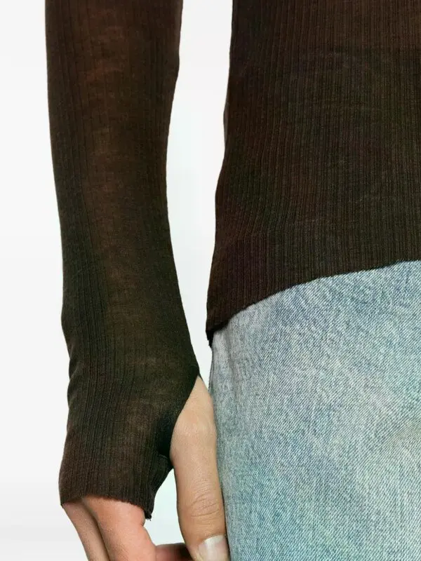 TONYWACK Ribbed-knit Thumb-slot Sweater