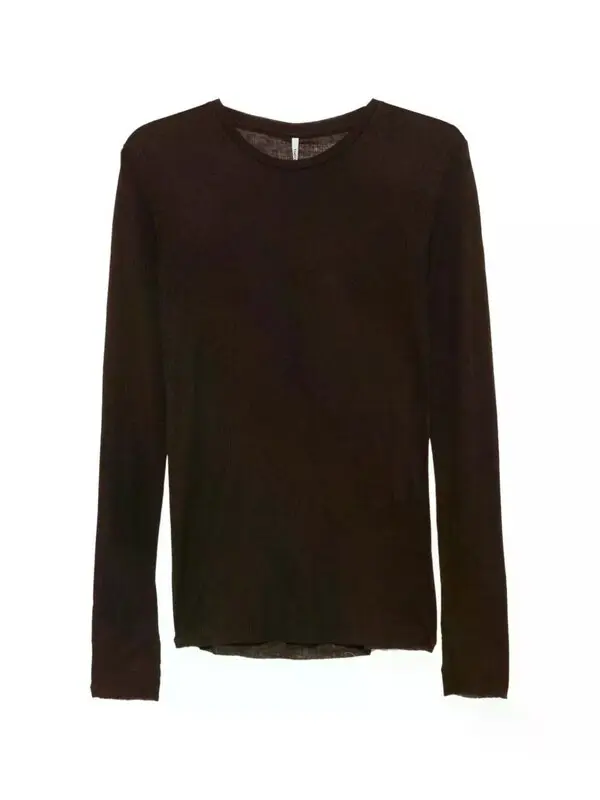 TONYWACK Ribbed-knit Thumb-slot Sweater - Brown