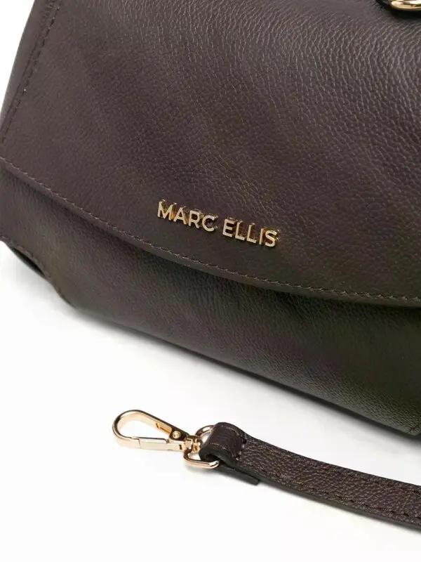 MARC ELLIS Spency S Logo-plaque Pebbled Tote Bag - Brown