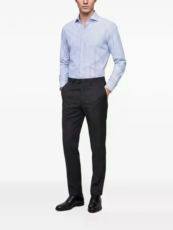 Kiton Stripe-pattern Cotton Shirt