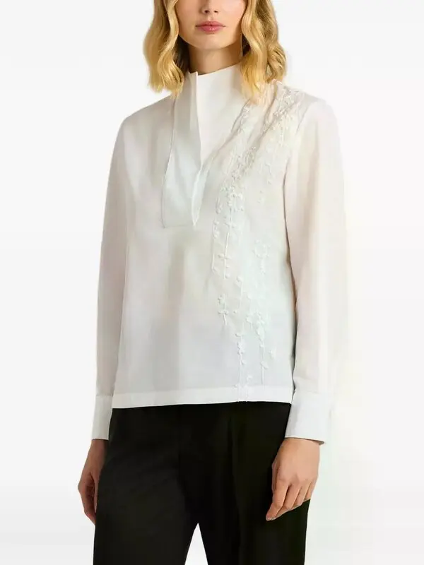 Kiton Embroidered Cotton Blouse