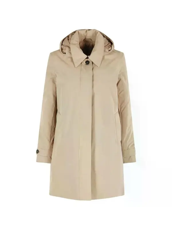 SAVE THE DUCK Hooded Single-breasted Jacket - Neutrals