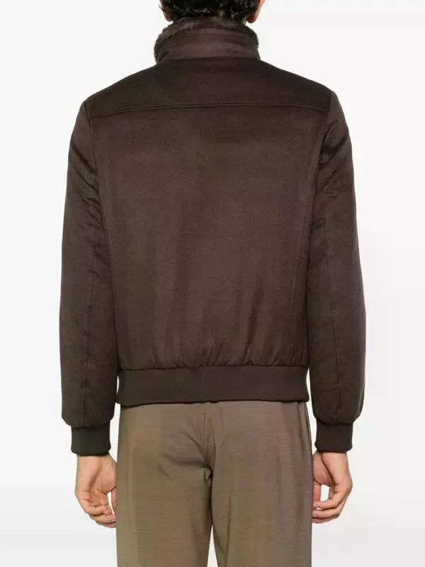 ON THE BUND Faux-fur Collar Bomber Jacket