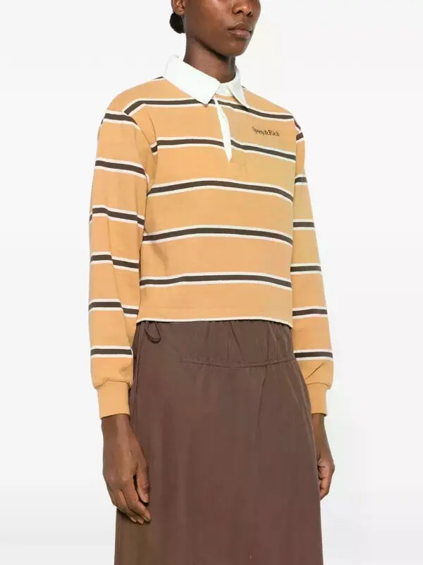 Sporty & Rich Striped-patterm Polo Top