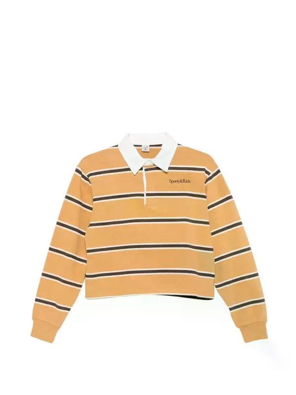 Sporty & Rich Striped-patterm Polo Top - Neutrals