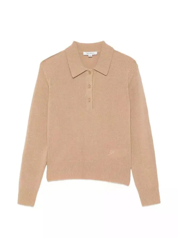 Sporty & Rich Izar Ribbed-knit Polo Shirt - Brown