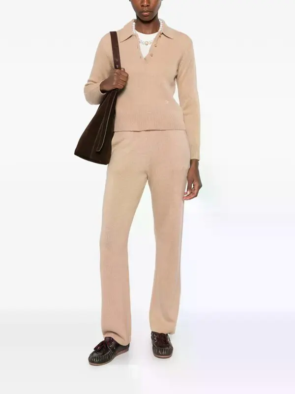 Sporty & Rich Izar Ribbed-knit Polo Shirt