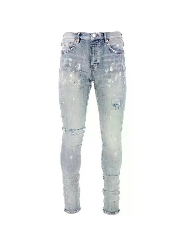 PURPLE BRAND P001 Paint-splatter Jeans - Blue