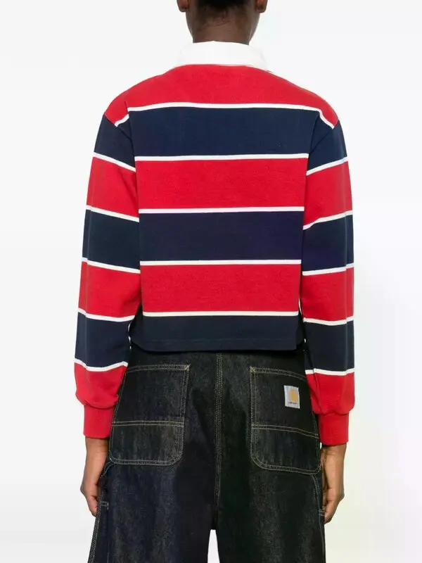 Sporty & Rich Striped-pattern Polo Top