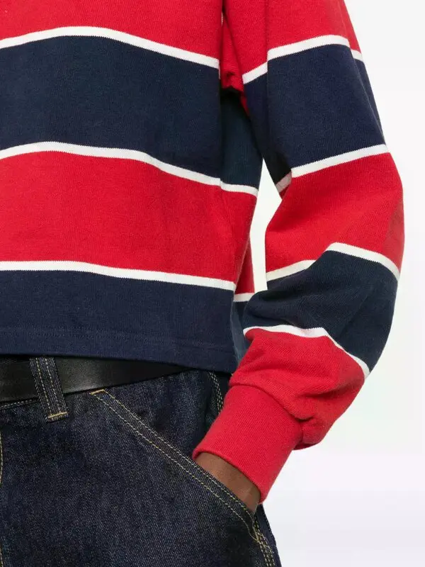 Sporty & Rich Striped-pattern Polo Top