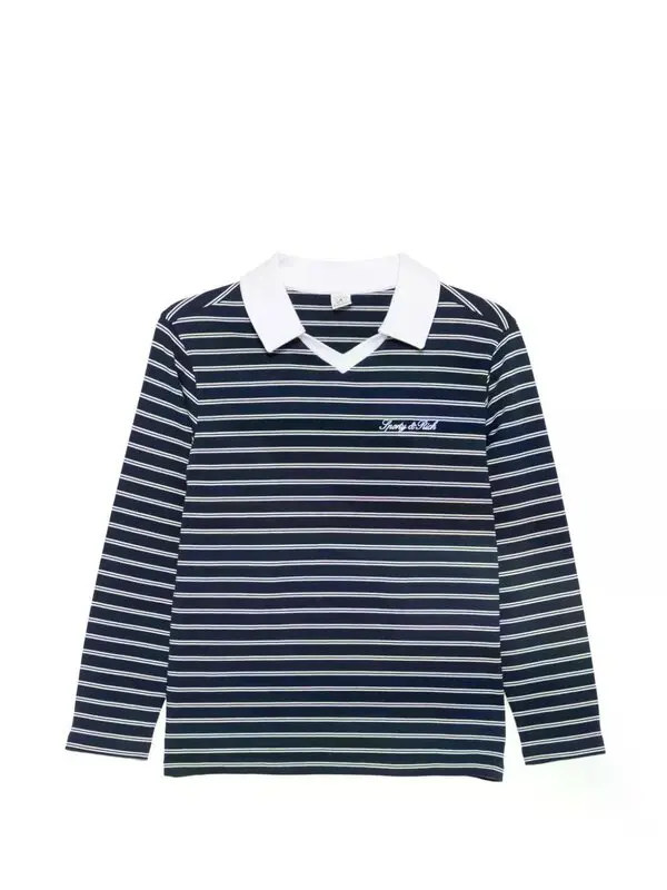 Sporty & Rich Striped-pattern Long-sleeve T-shirt - Blue