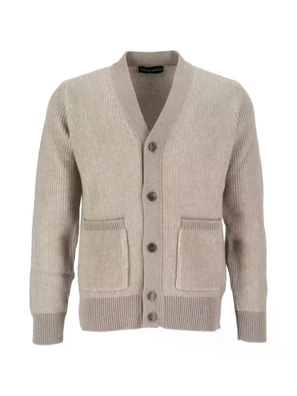 FILIPPO DE LAURENTIIS Ribbed-knit Button-up Cardigan