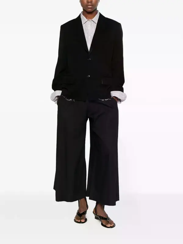 Comme Des Garçons Frayed Single-breasted Blazer - Black