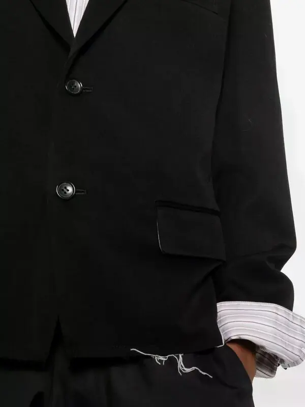 Comme Des Garçons Frayed Single-breasted Blazer