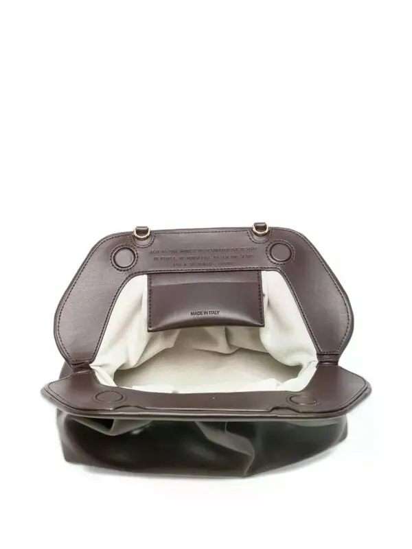 THEMOIRE Bios Ruched Clutch Bag - Brown