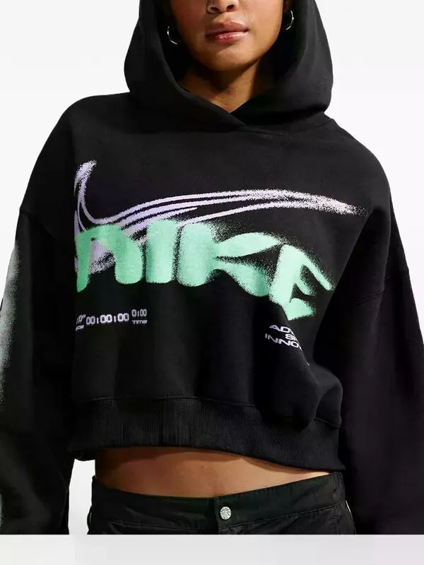 Nike Studio Fleece Cropped Hoodie - Black
