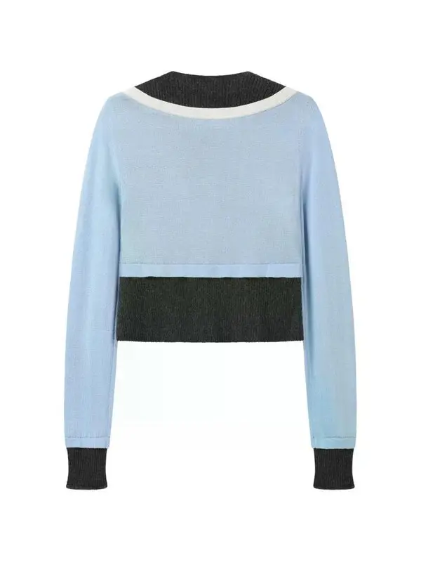 CUDDLEUP Layered-design Knit Cardigan