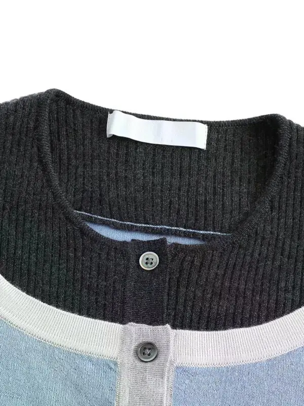 CUDDLEUP Layered-design Knit Cardigan