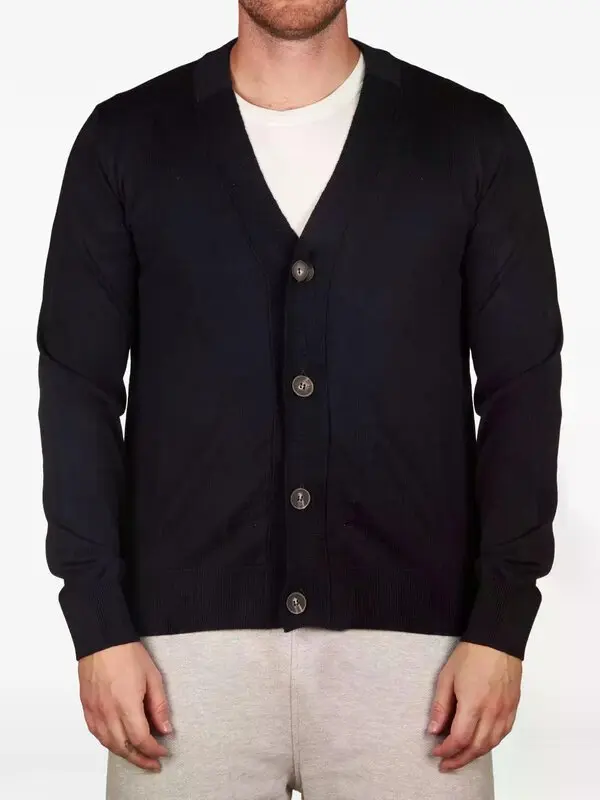 Alpha Studio Fine-knit Button-up Cardigan