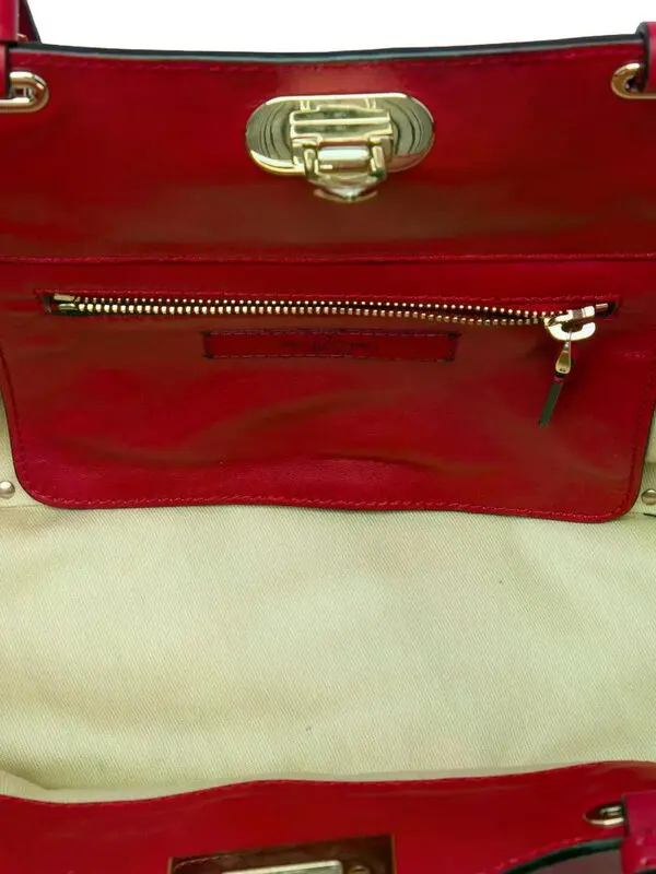 Valentino Garavani 2000-2017 Small Leather Rockstud Trapeze Satchel