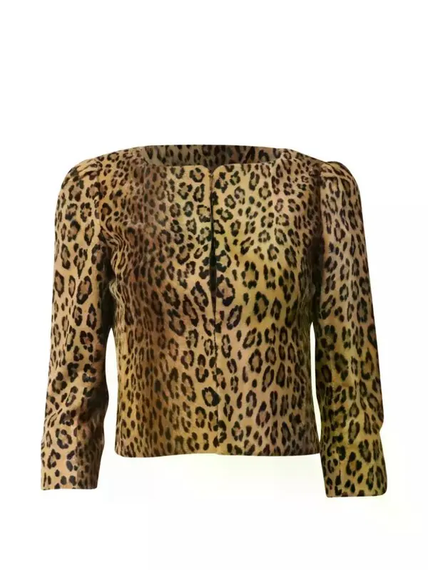MILLY Leopard-print Cropped Blazer