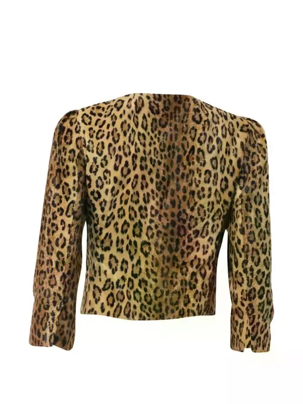MILLY Leopard-print Cropped Blazer