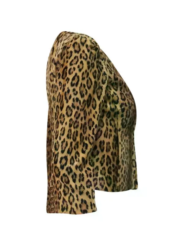 MILLY Leopard-print Cropped Blazer
