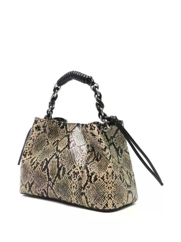 MARC ELLIS Myranda Snake-effect Braided-handle Tote Bag - Neutrals