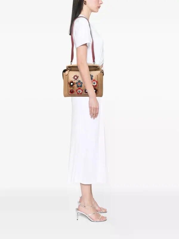 Fendi 2010-2026 Medium Leather Flowerland Dotcom Satchel