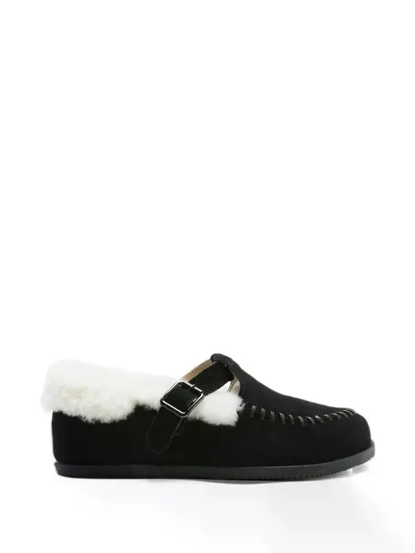 Good News Shearling-trim Whipstitch Sneakers - Black