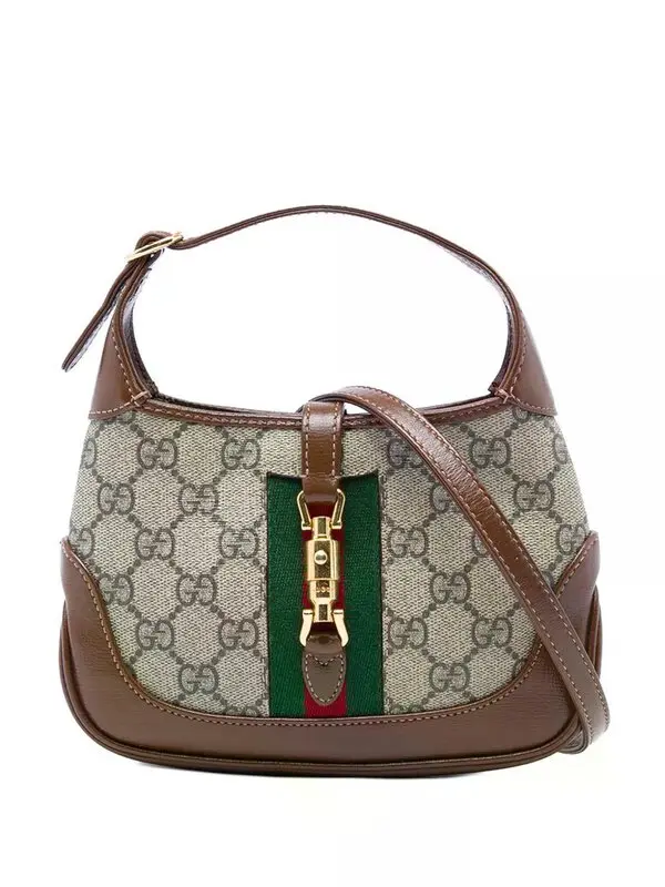 Gucci 2016-2026 Mini Gg Supreme Web Jackie 1961 Crossbody Bag - Neutrals